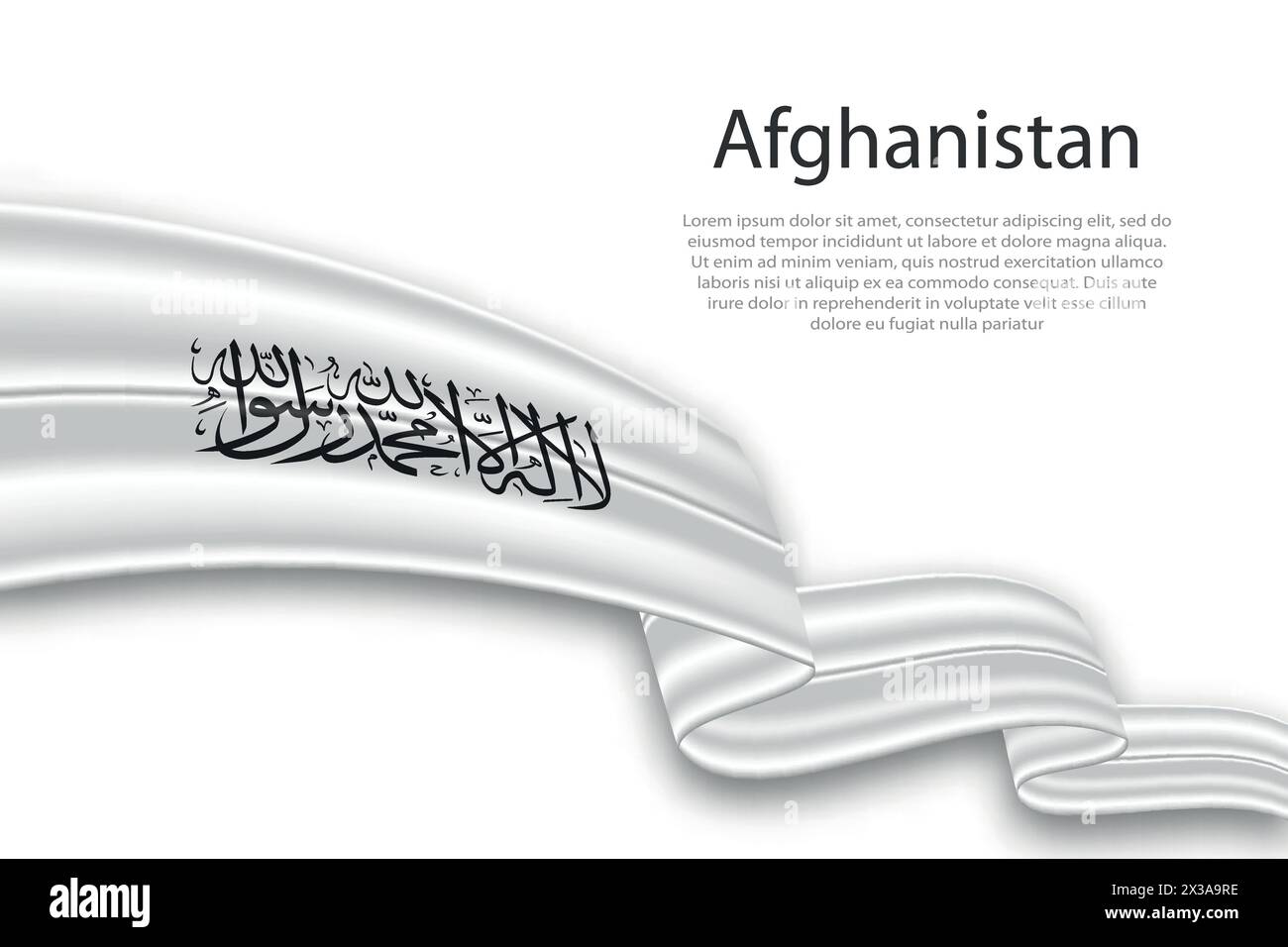 Elegant, wavy abstract representation flag of Afghanistan, flowing on a ...