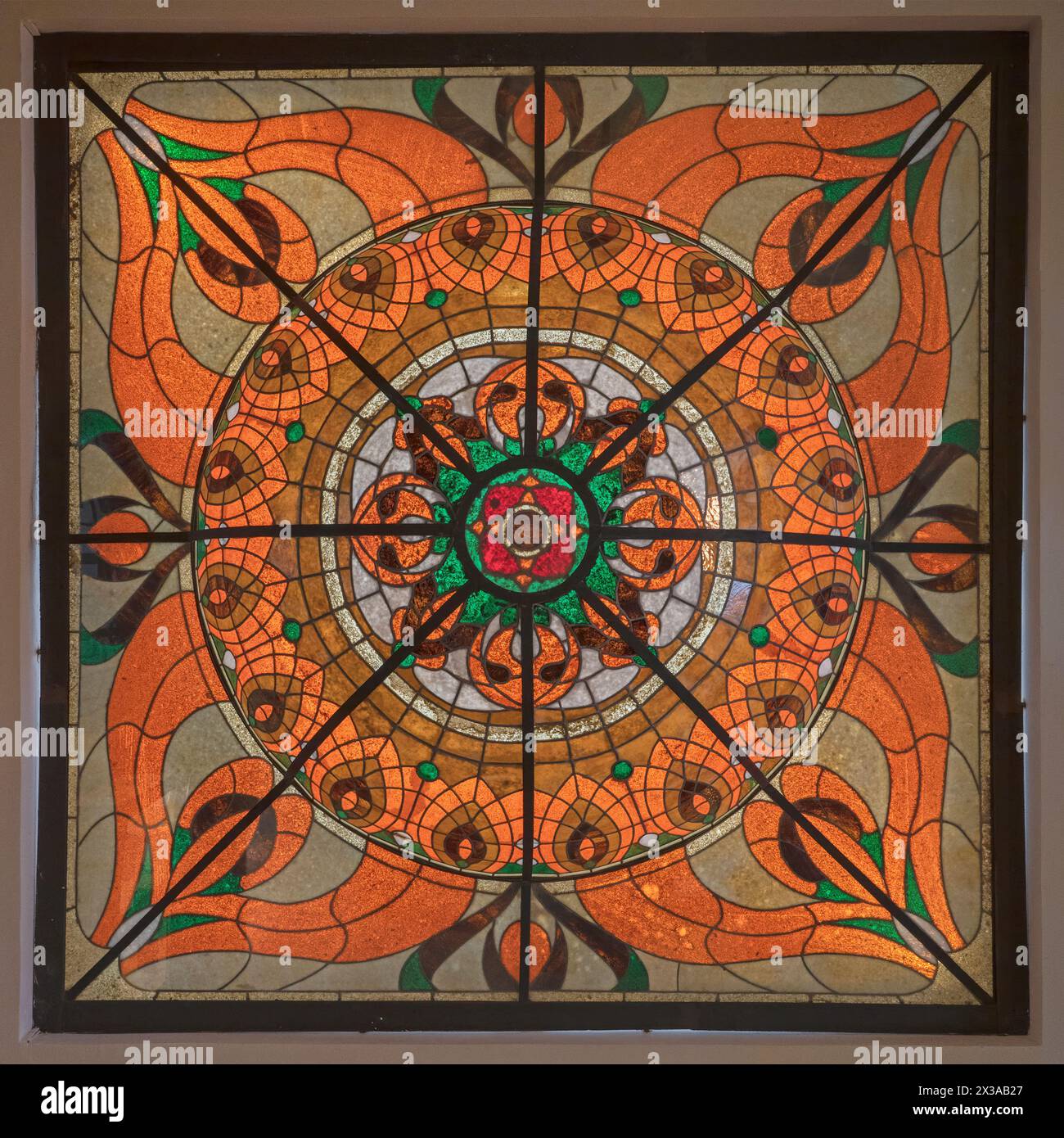 A stained glass skylight in the Museum of Pharmacy which still is a ...