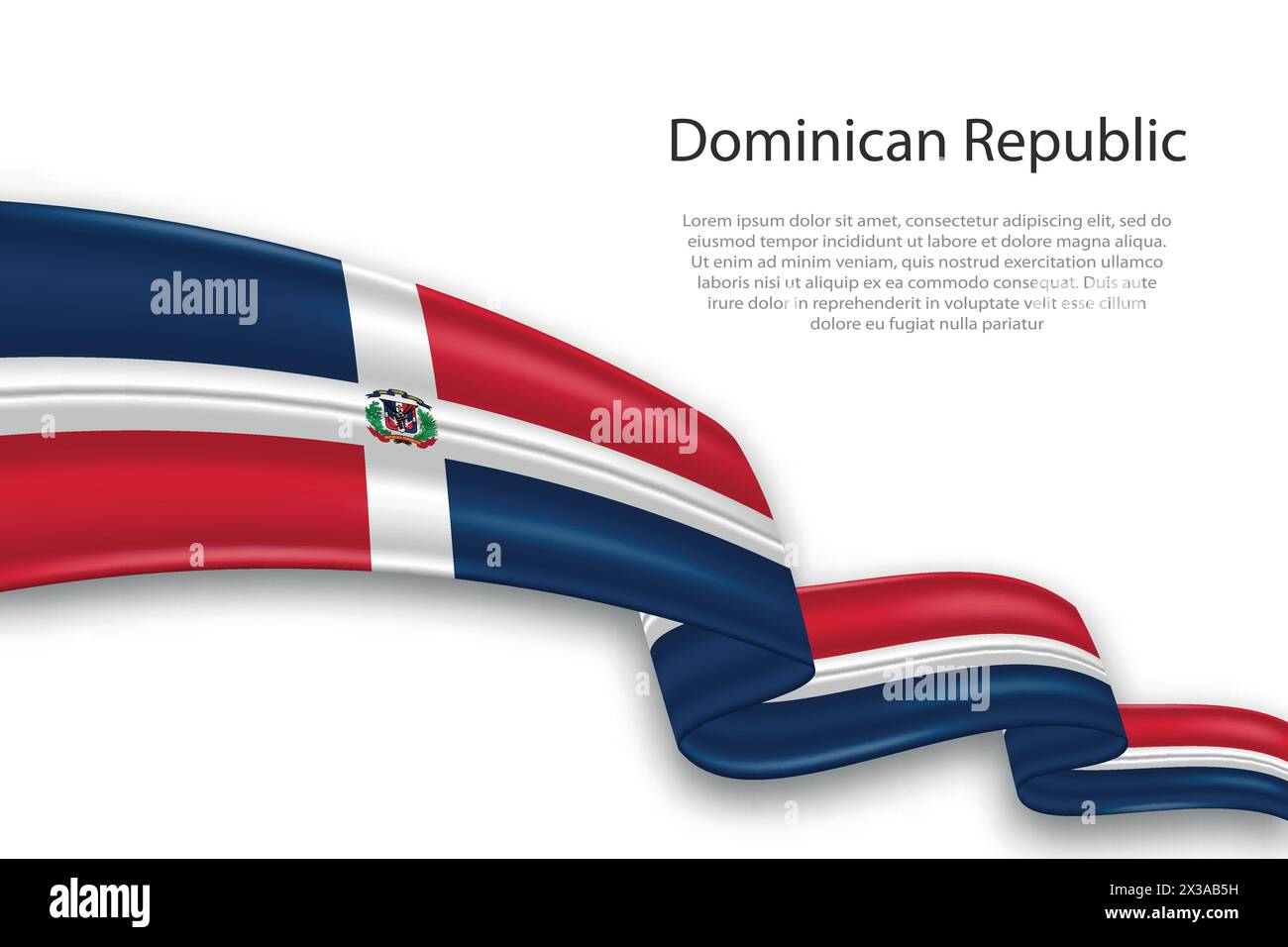 Elegant, wavy abstract representation flag of Dominican Republic ...
