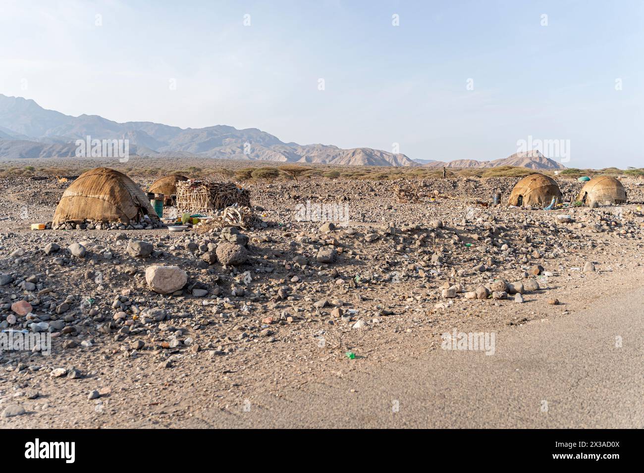 Desert camp of Afar nomads Djibouti, Africa Stock Photo - Alamy