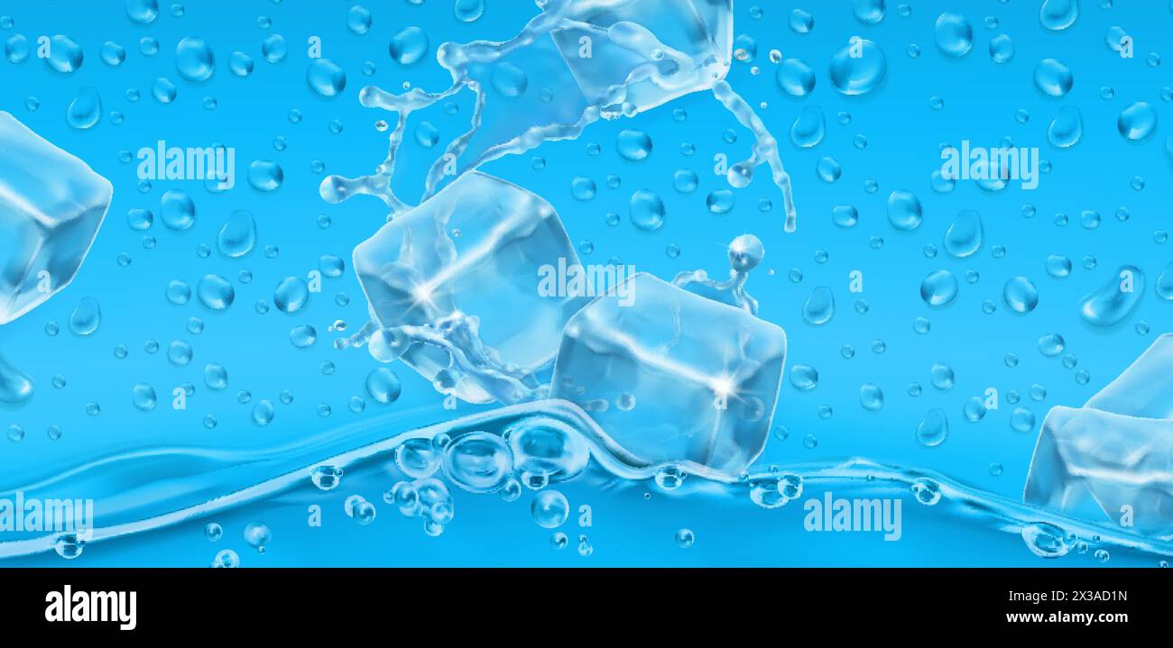 Ice drop with water splash Stock Vector Images - Alamy