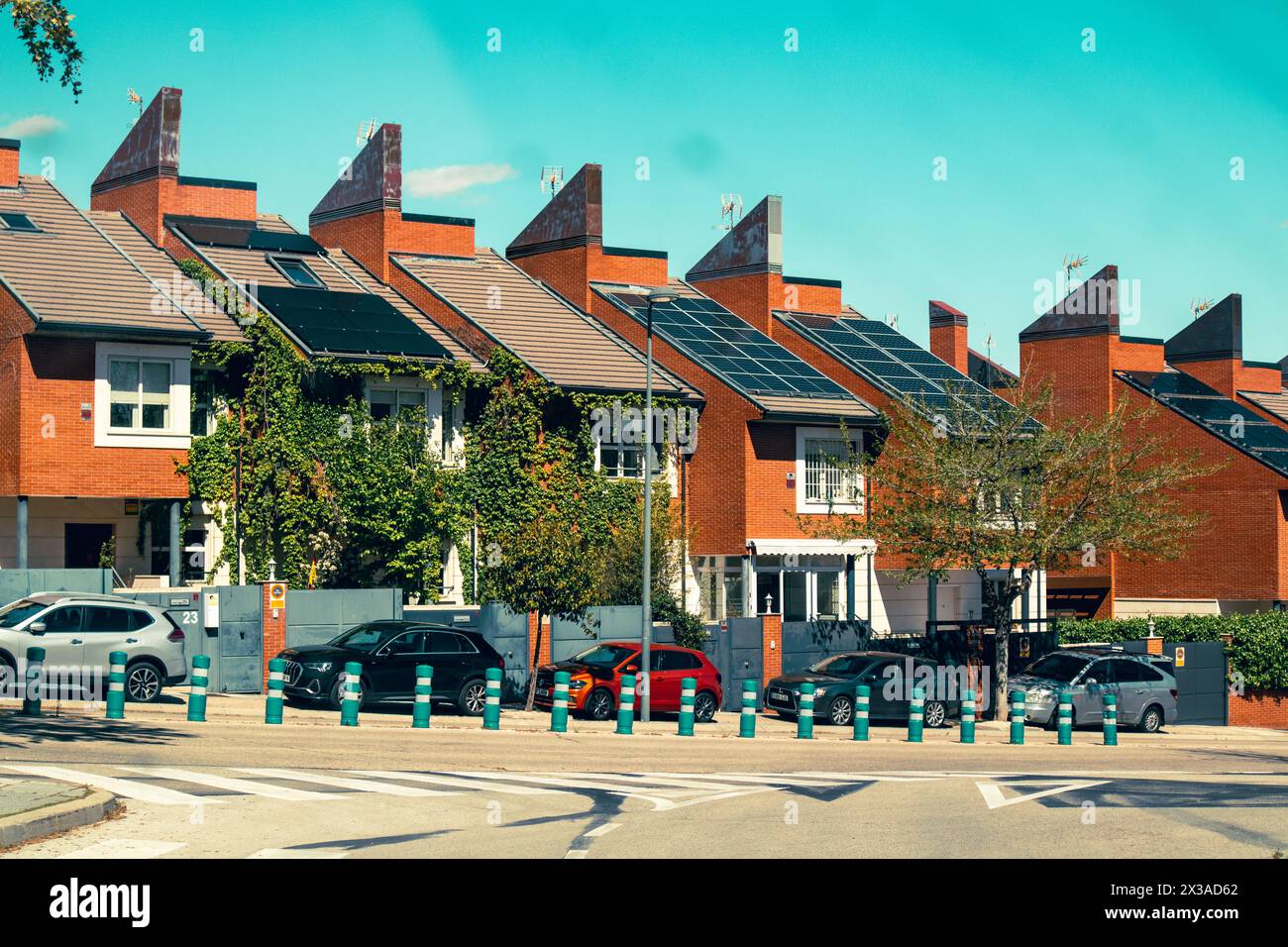 Paracuellos del Jarama, Spain. 10 April 2024. Eco city with solar ...