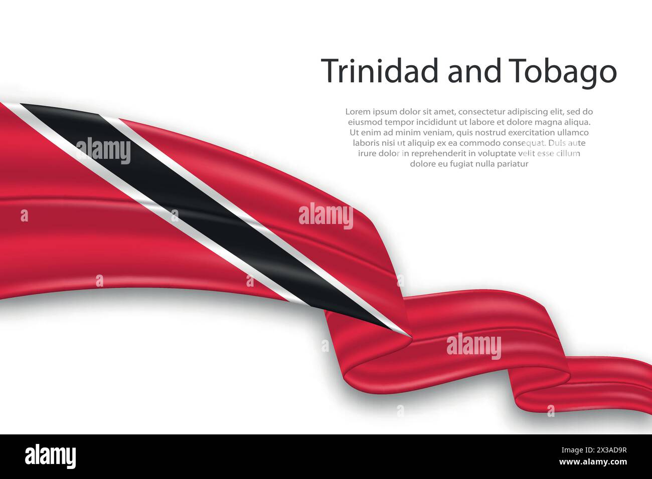Elegant, wavy abstract representation flag of Trinidad and Tobago ...