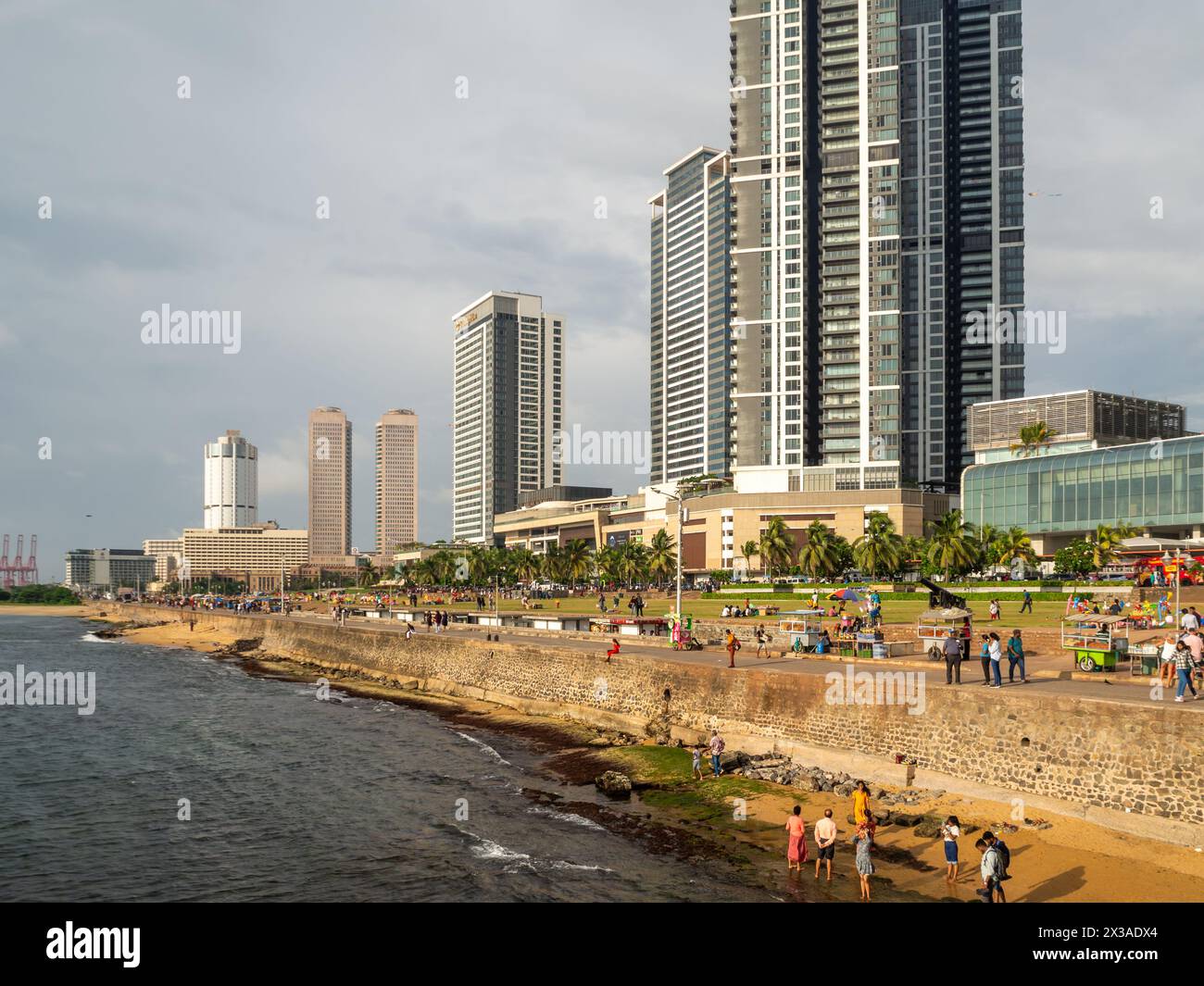City of Colombo, Sri Lanka, Ceylon island, Galle Face Green park Stock ...