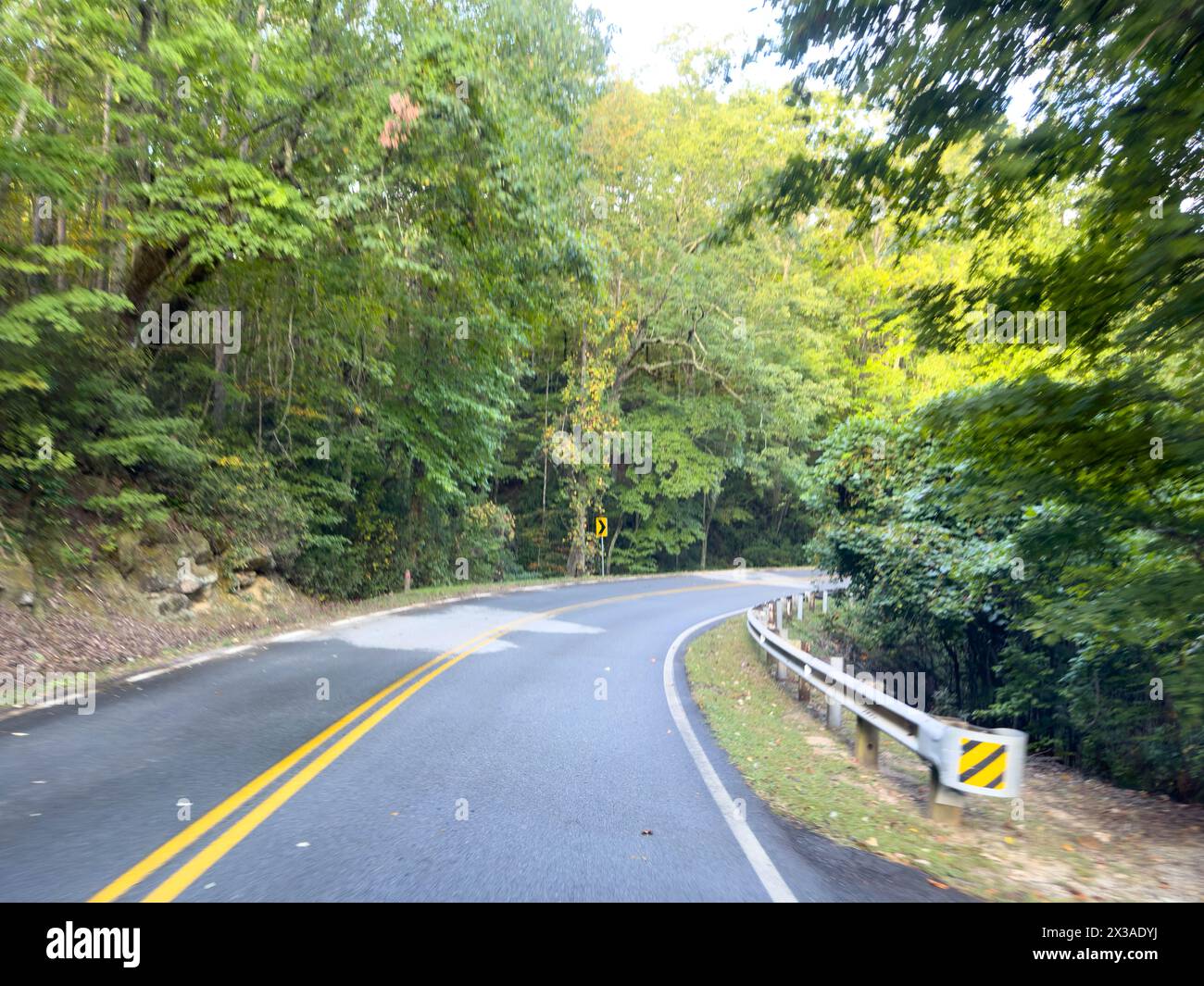 Tallulah Falls, GA USA - October 6, 2023: Driving through the the ...