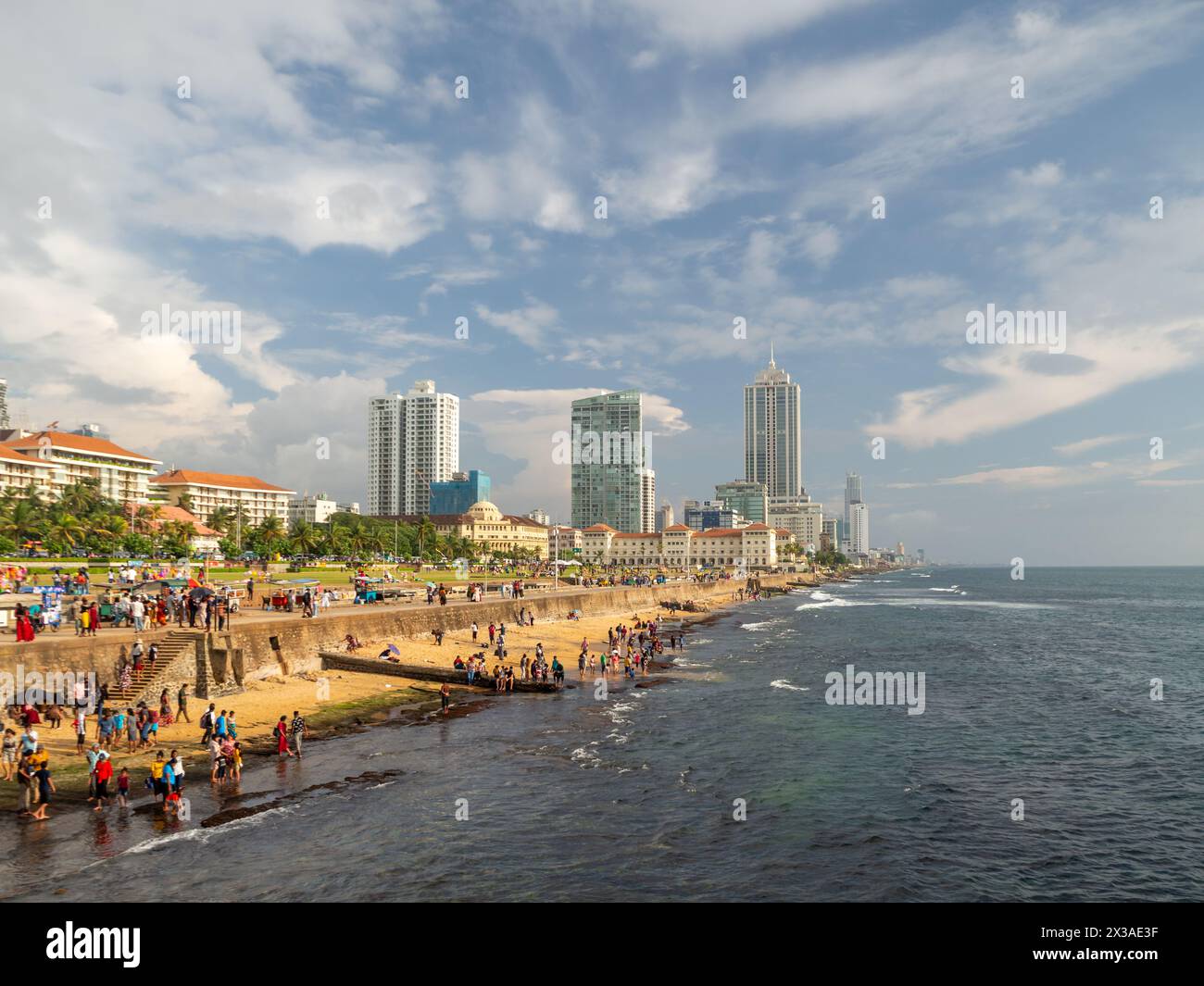 City of Colombo, Sri Lanka, Ceylon island, Galle Face Green park Stock ...