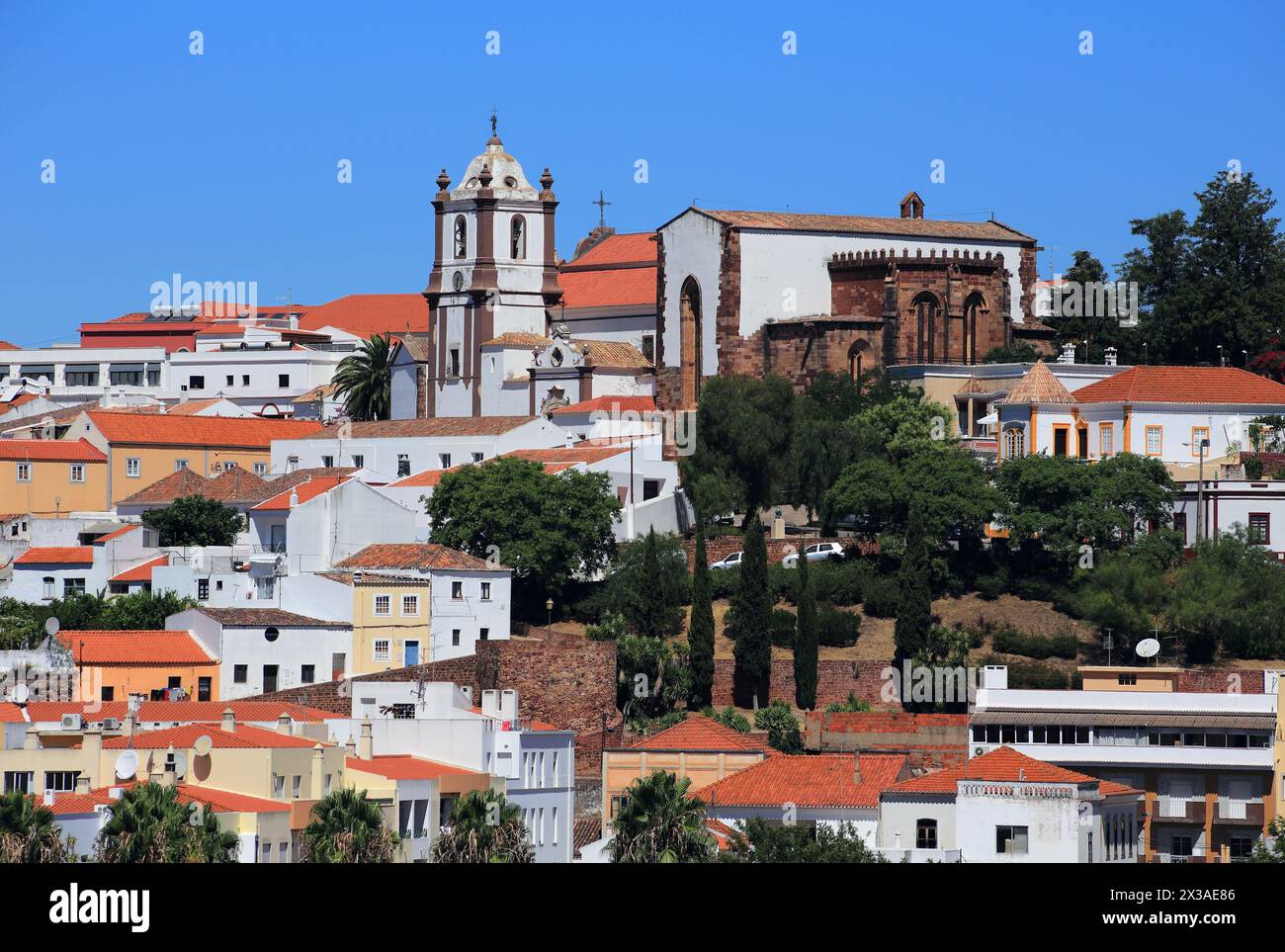 Portugal, Algarve Region, Panoramic view of the medieval town of Silves ...
