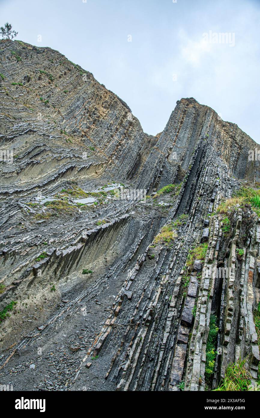 Steeply-tilted Layers of Flysch, Flysch Cliffs, Basque Coast UNESCO ...