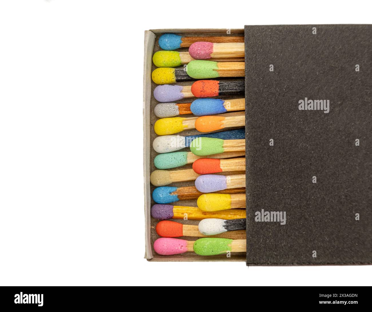 box with many colored matches Stock Photo - Alamy