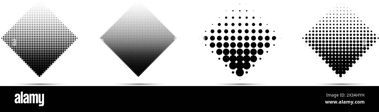 geometric halftone shapes isolated with shadow. Vector illustration ...