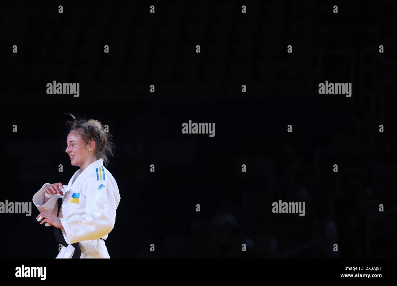 Zagreb, Croatia. 25th Apr, 2024. Daria Bilodid and Kaja Kajzer fight ...