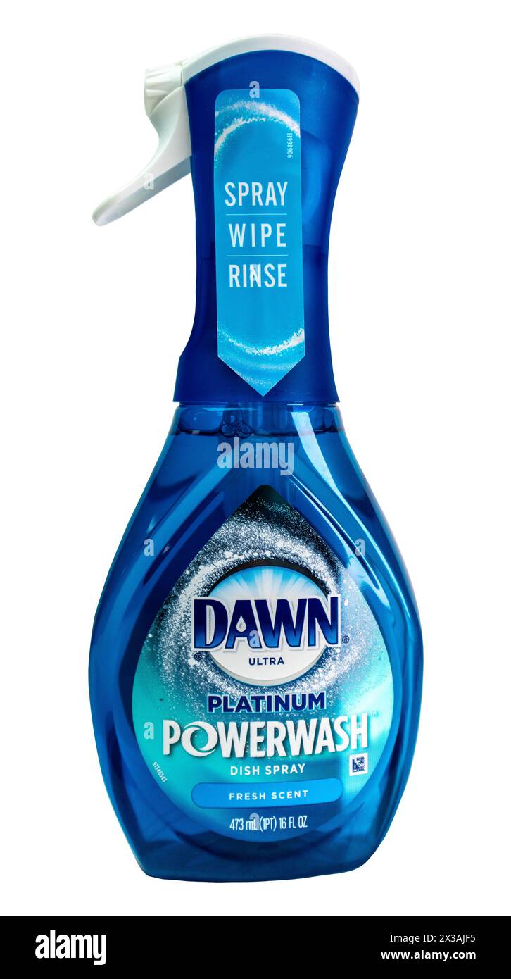 Dawn Ultra Platinum Powerwash Dish Spray Fresh Scent on white ...