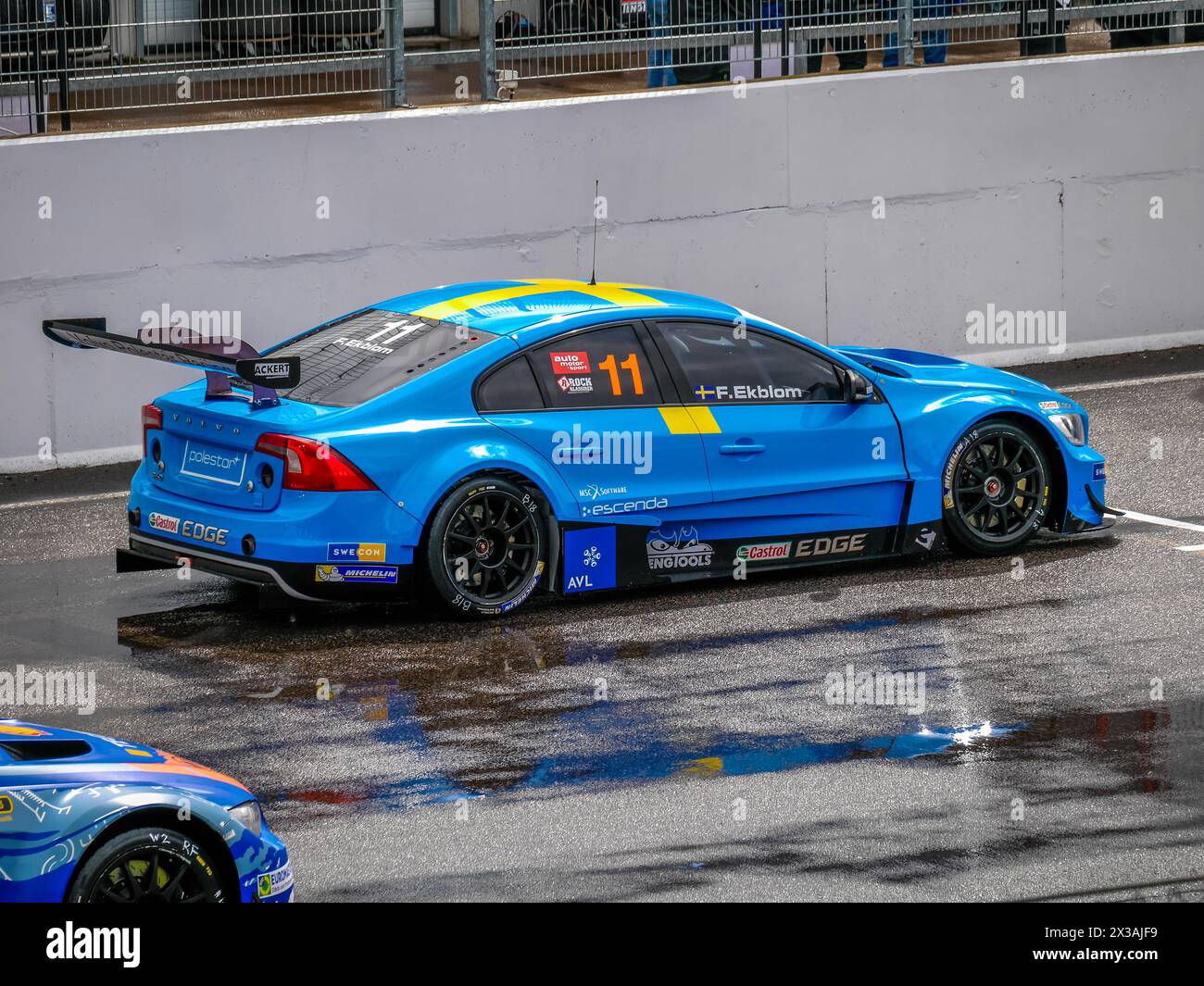 Race cars on the Anderstorp race track in Småland, southern part of ...