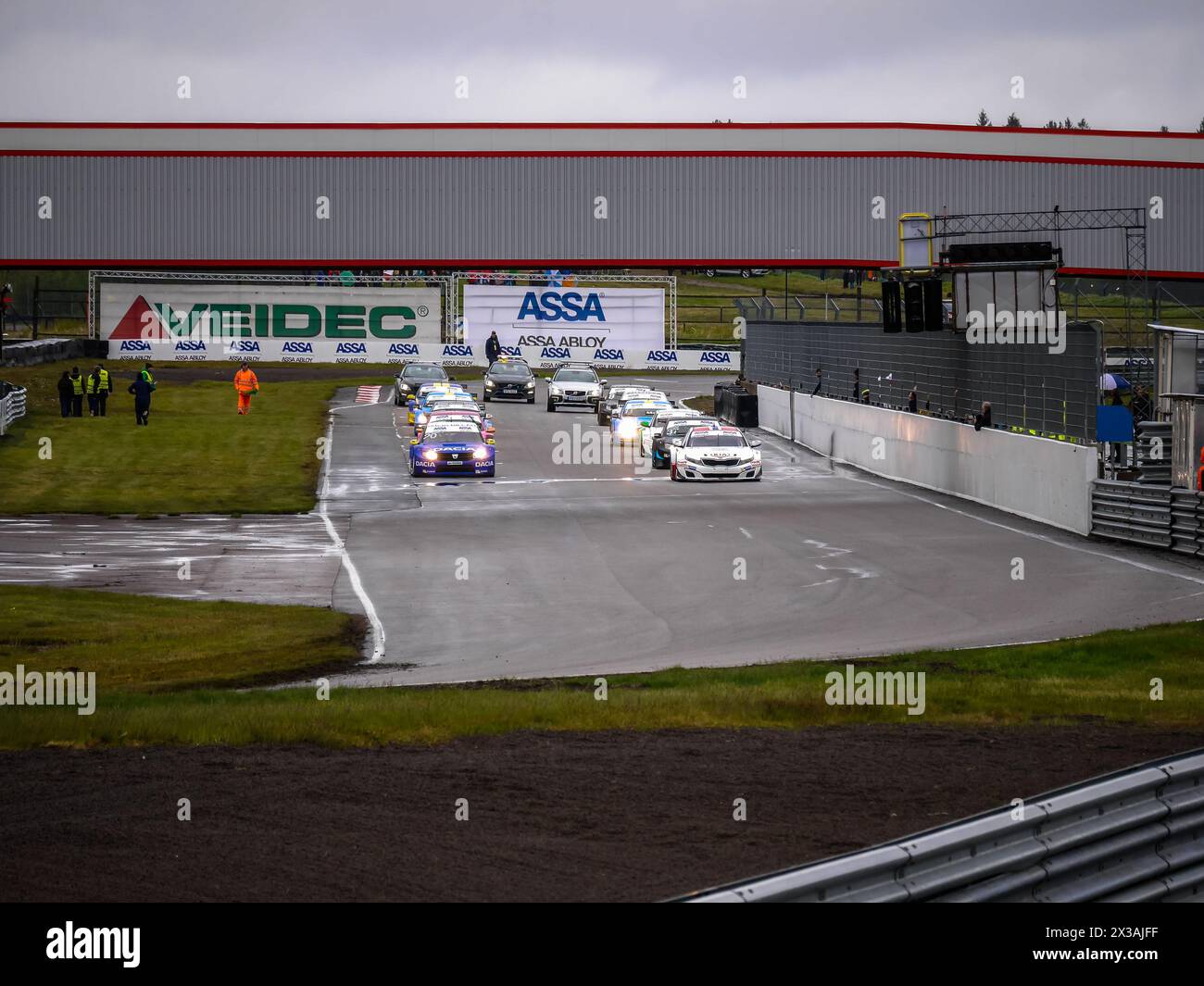 Race cars on the Anderstorp race track in Småland, southern part of ...