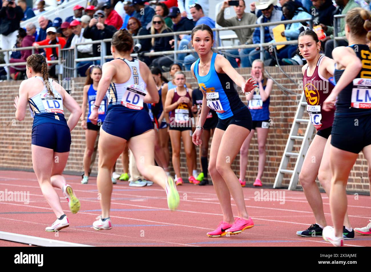 Philadelphia, United States. 25th Apr, 2024. Athletes compete in the ...