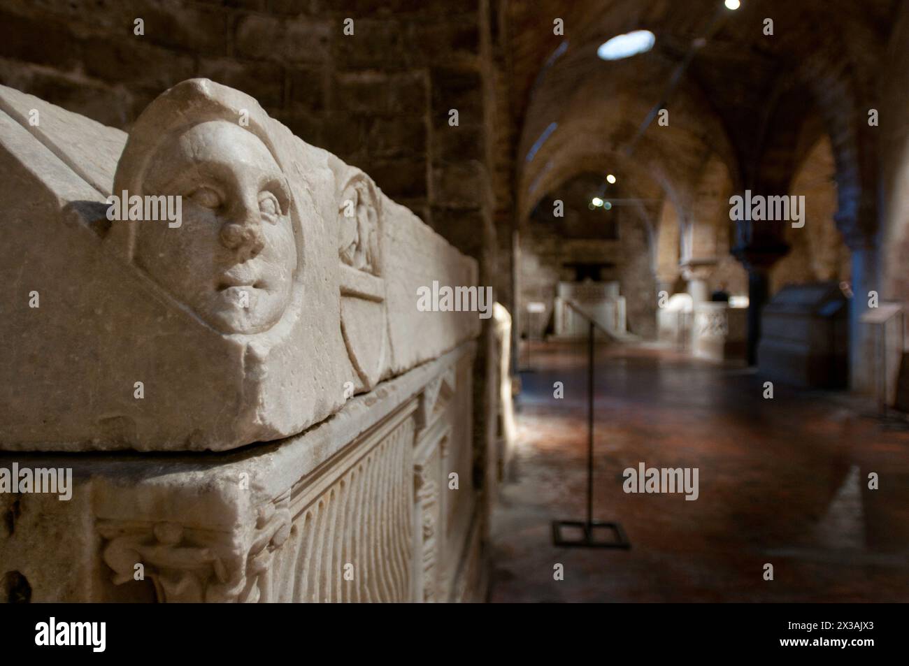 Ancient sarcophagus in the crypt of Palermo's Norman cathedral Stock ...