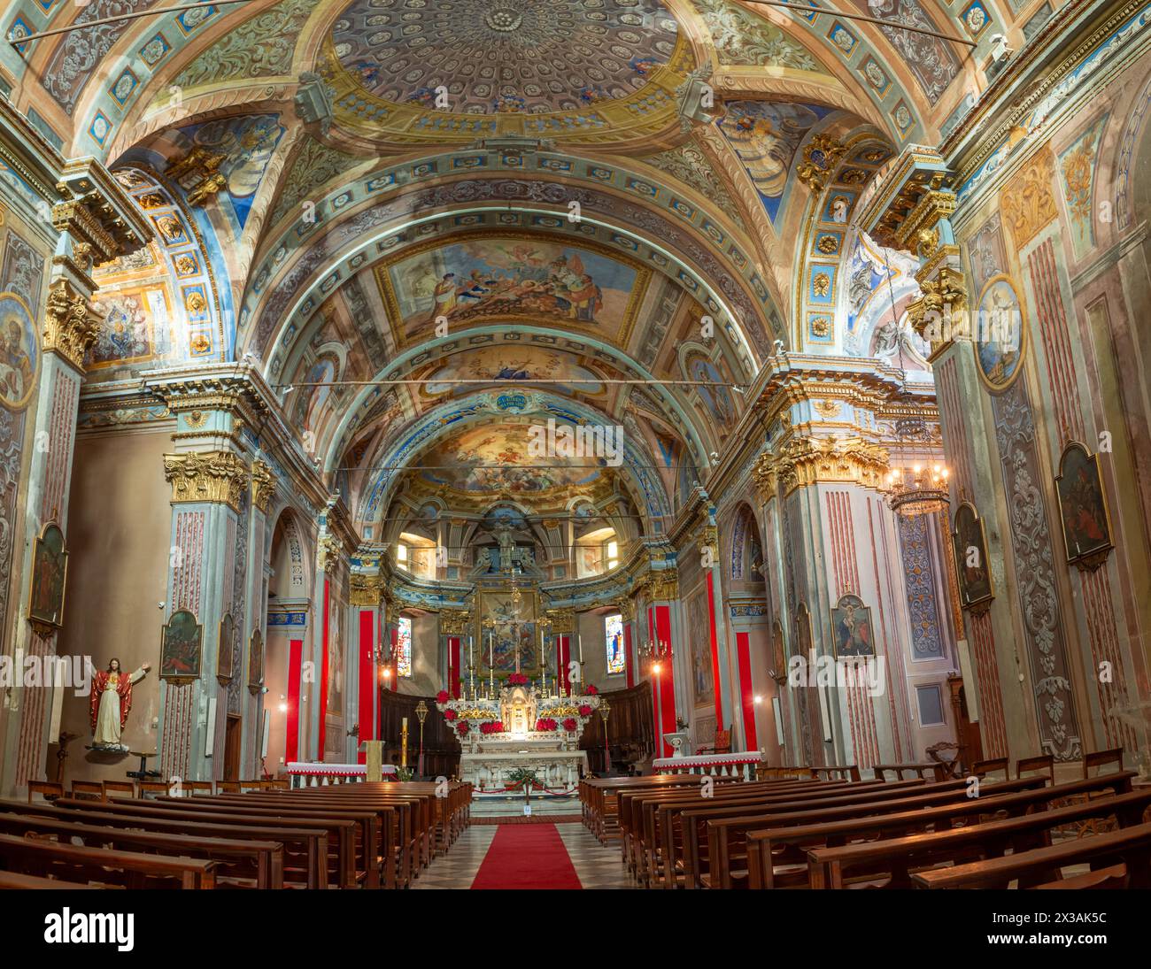 Varigotti Italy 16 April 2024:The church of San Lorenzo is a historic ...