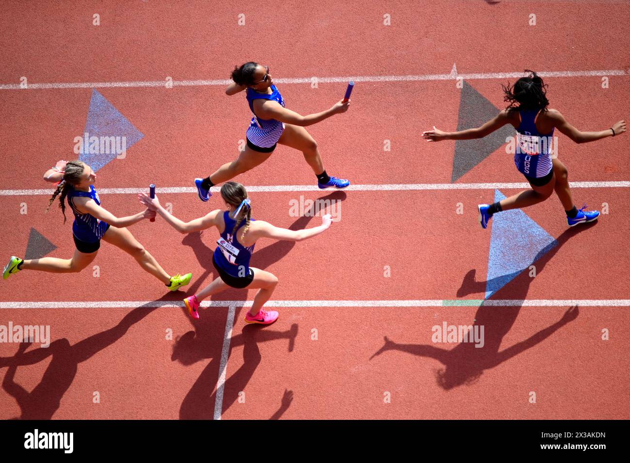 Philadelphia, United States. 25th Apr, 2024. Athletes compete in the ...