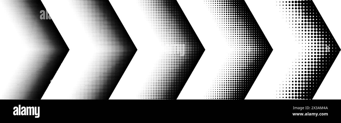Set of arrows with halftone effect. Vector illustration Stock Vector ...