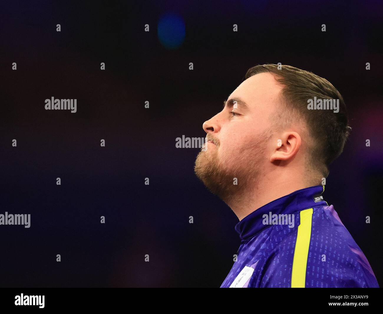Liverpool, UK. 25th Apr, 2024. Luke Littler during the 2024 BetMGM ...