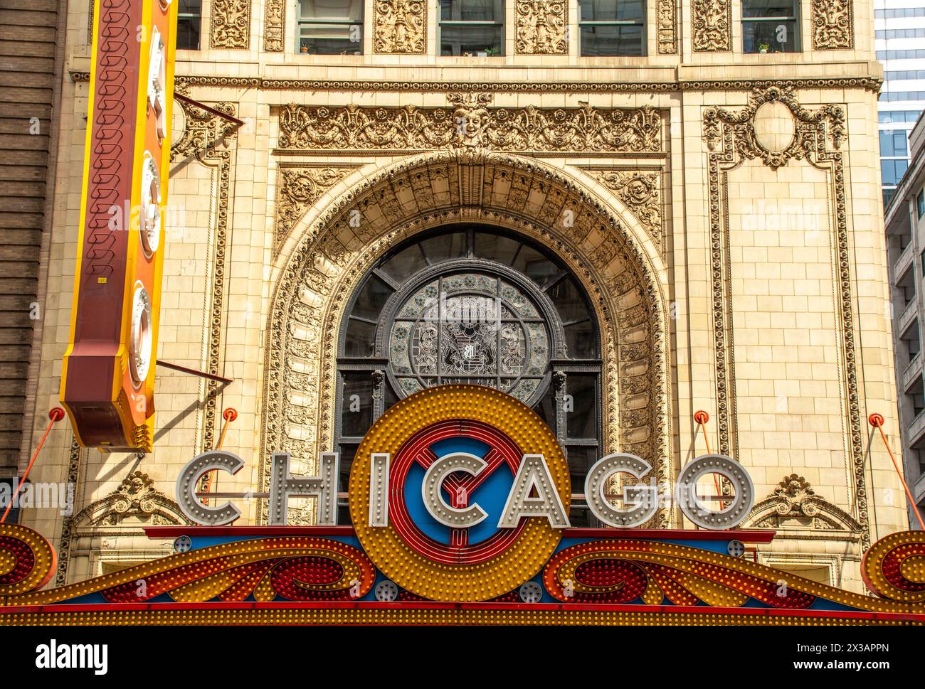 Chicago, Illinois, USA - April 22nd 2024 - The historic marquee of the ...