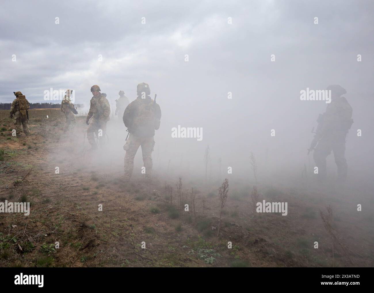 U.S. Army Infantrymen, part of 2nd Squadron, 2nd Cavalry Regiment, use ...