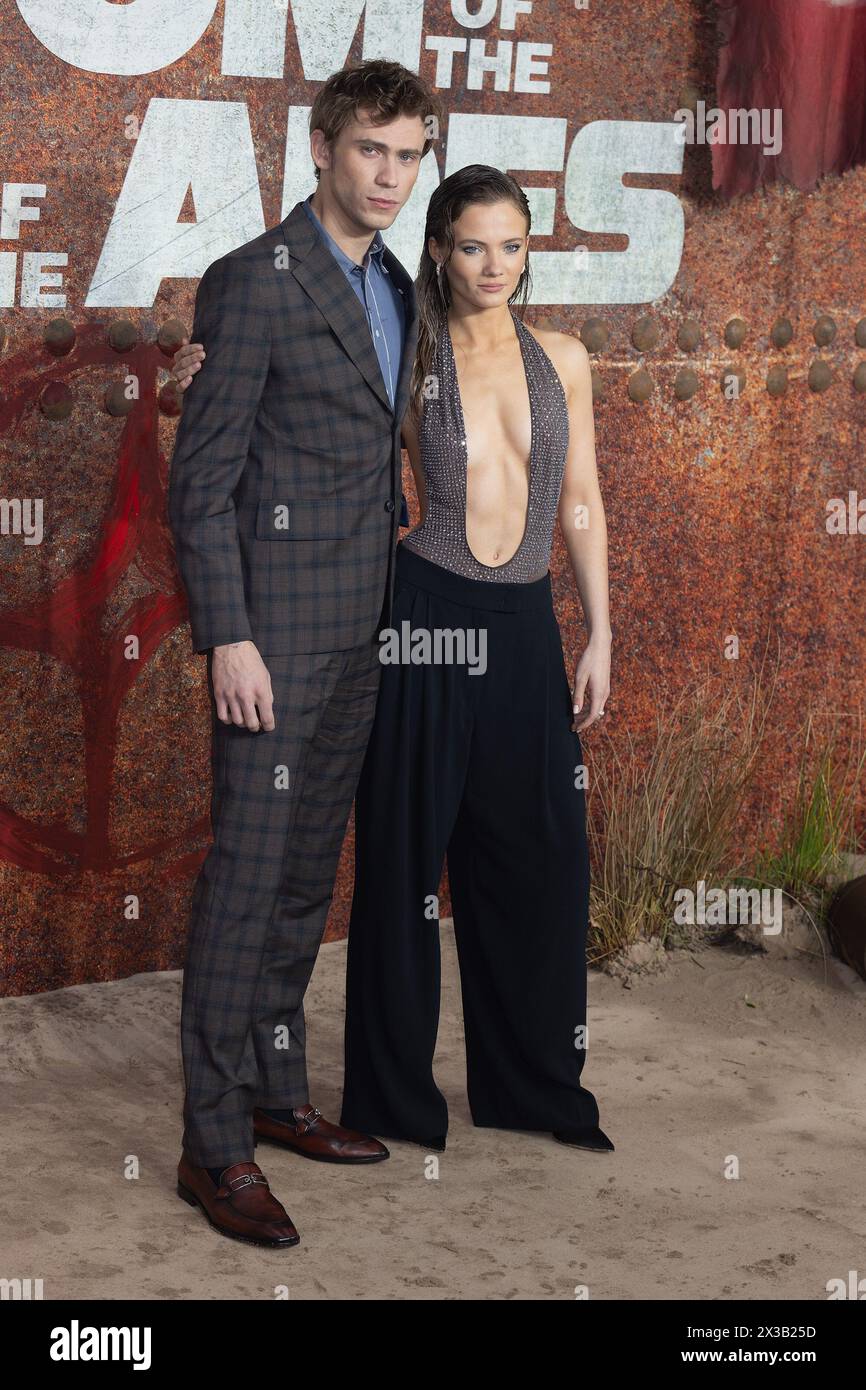 London, UK. April 25, 2024. Freya Allan and Owen Teague attend the UK ...