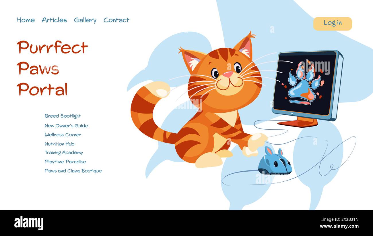 Modern vector illustration concepts for website - cat care interactive ...