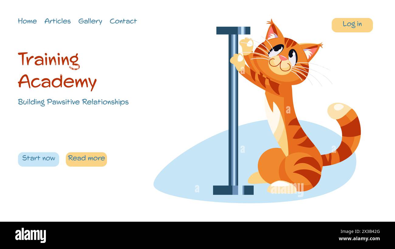 Modern vector concepts for website - cat training and behavior Stock ...