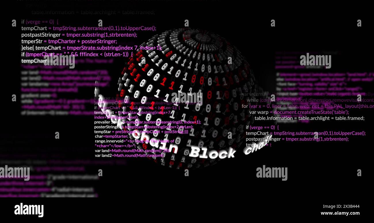 Animation world map over binary hi-res stock photography and images - Alamy