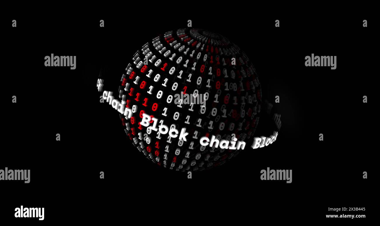 Animation world map over binary hi-res stock photography and images - Alamy