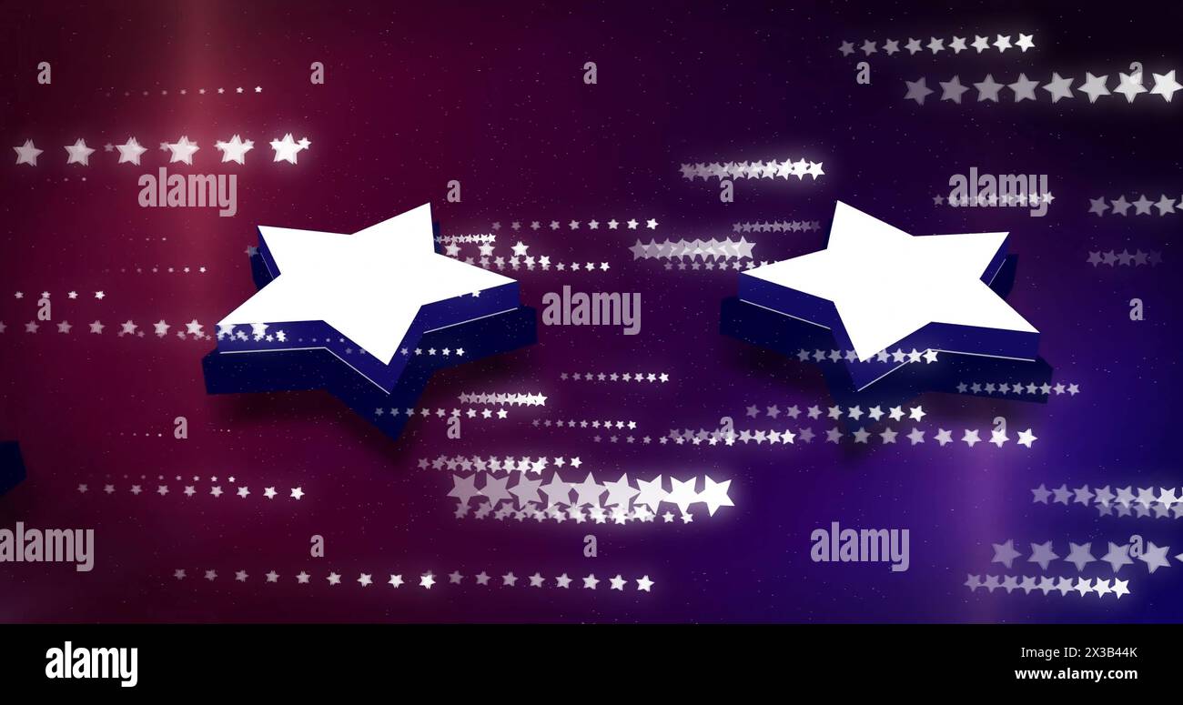 Image of white stars moving over colourful background Stock Photo - Alamy