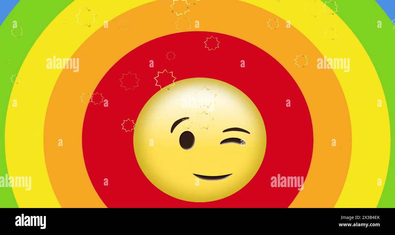 Animation emoji emoticon moving over hi-res stock photography and ...