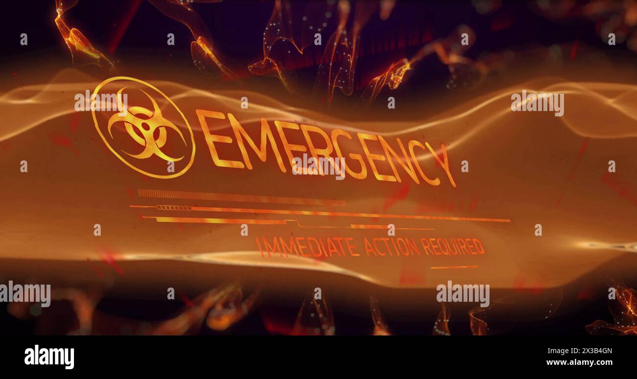 Image of biological hazard sign, emergency, immediate action required ...