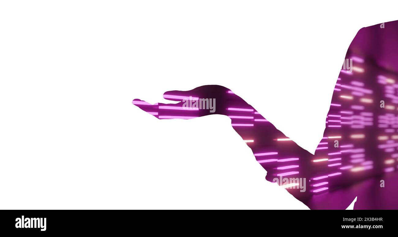 Image of lines in cropped shadow of woman asking hand gesture over ...