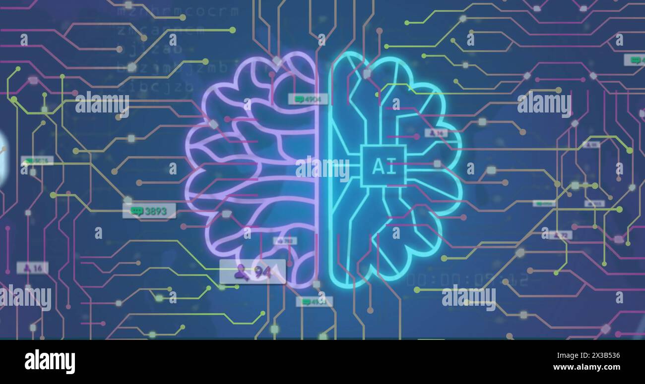Animation ai text circuit board hi-res stock photography and images - Alamy