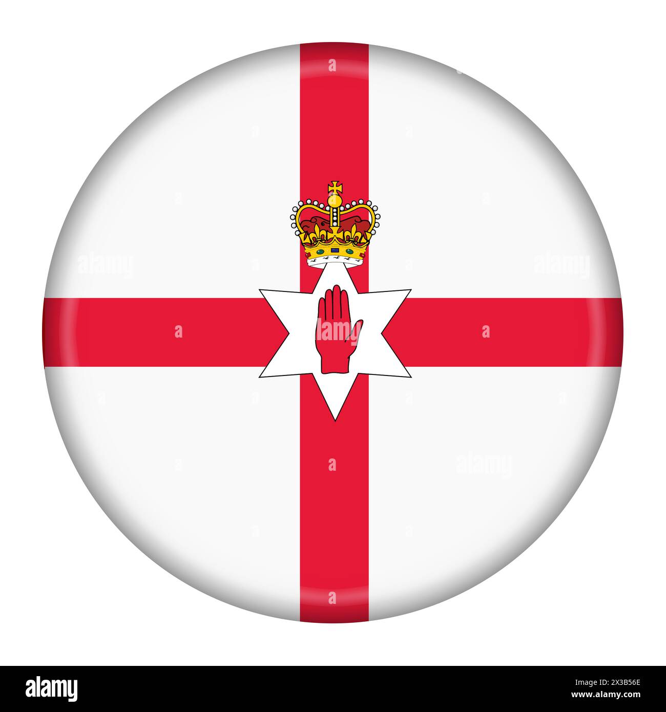 Northern Ireland flag button with clipping path Stock Photo - Alamy