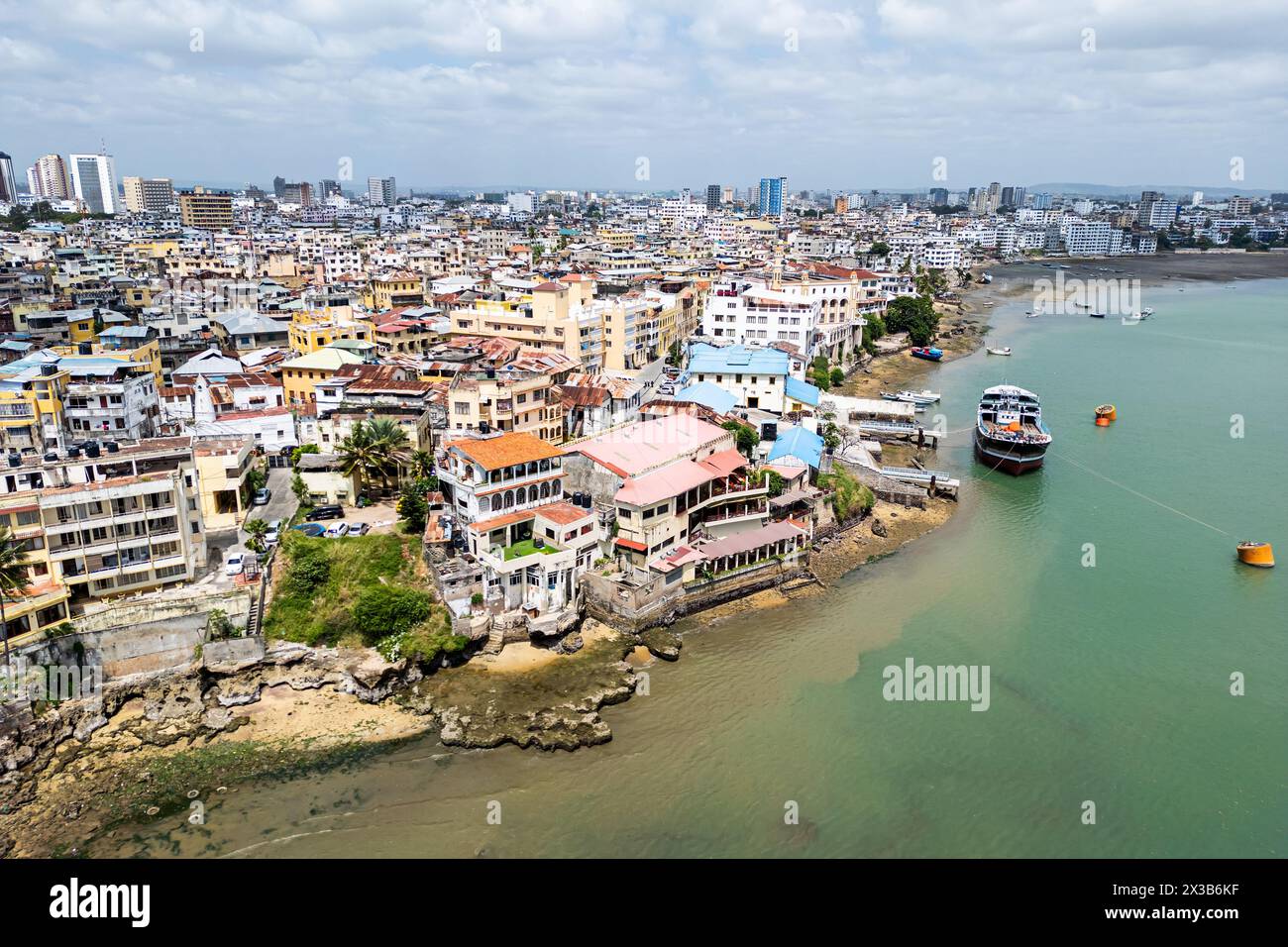 Top view of Mombasa Kenya. city view from above to the Mombasa ...