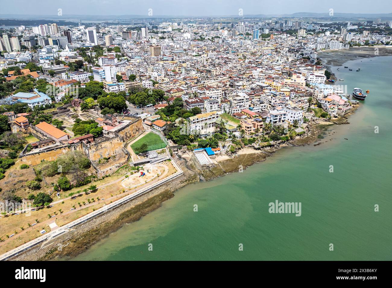 Top view of Mombasa Kenya. city view from above to the Mombasa ...
