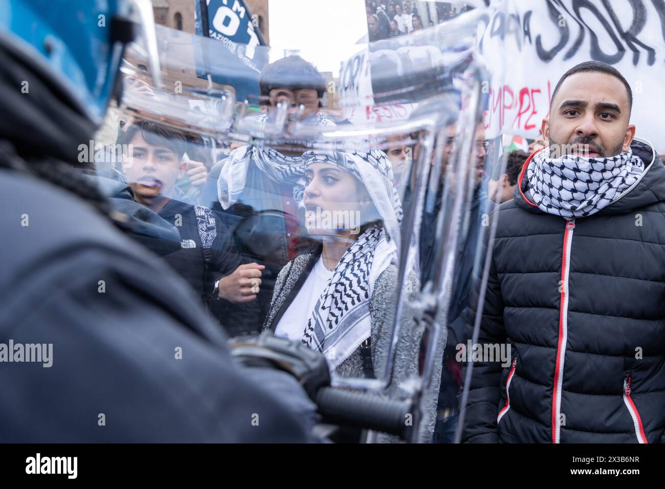Rome, Italy. 25th Apr, 2024. Maya Issa, leader of young Palestinian ...
