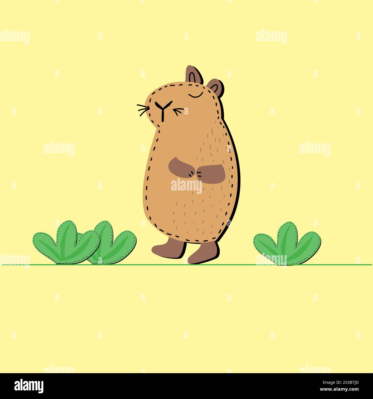 Embroidered Capybara with Botanical Illustrations - Cute and Cozy ...