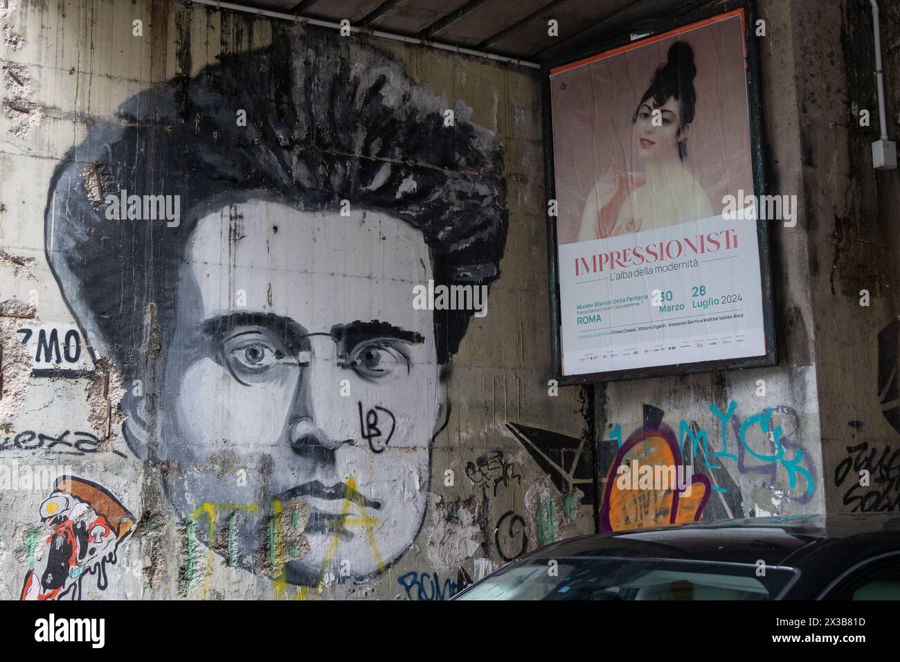 Rome, Italy. 25th Apr, 2024. A mural dedicated to Antonio Gramsci in ...