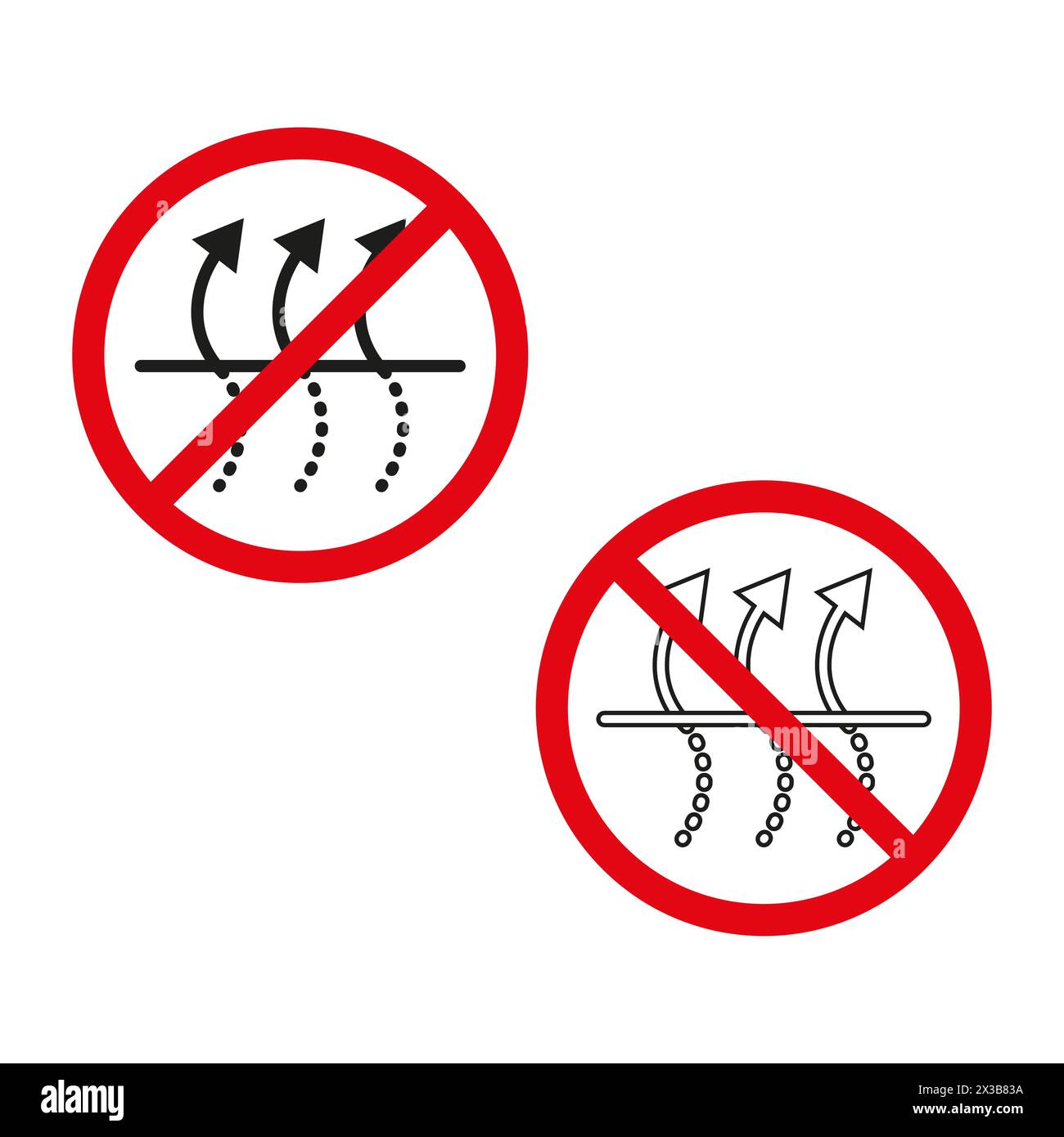 No warm air flow sign. Heating ventilation prohibition. Warm wind ... No warm air flow sign. Heating ventilation prohibition. Warm wind ...