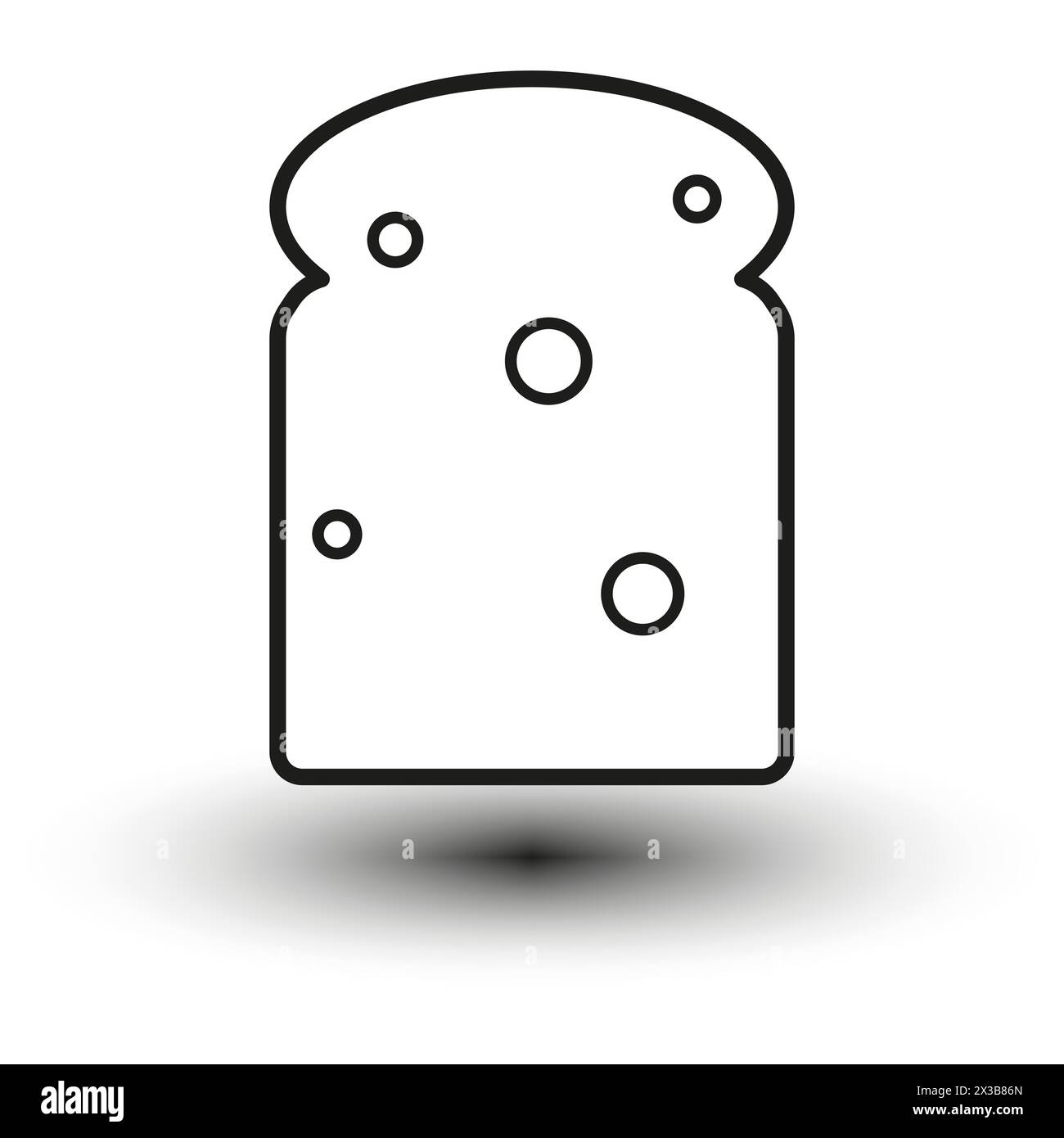 Sliced bread icon. Monochrome contour style. Kitchen food symbol ...