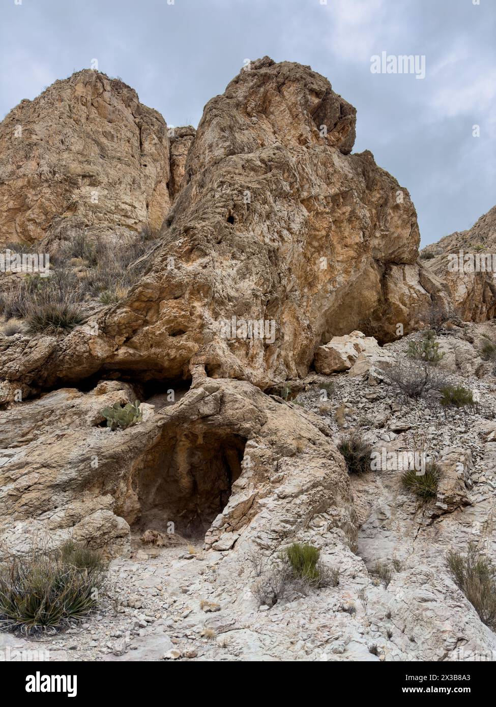 Small Cave At The Base Of Rock Formation In Big Bend National Park ...
