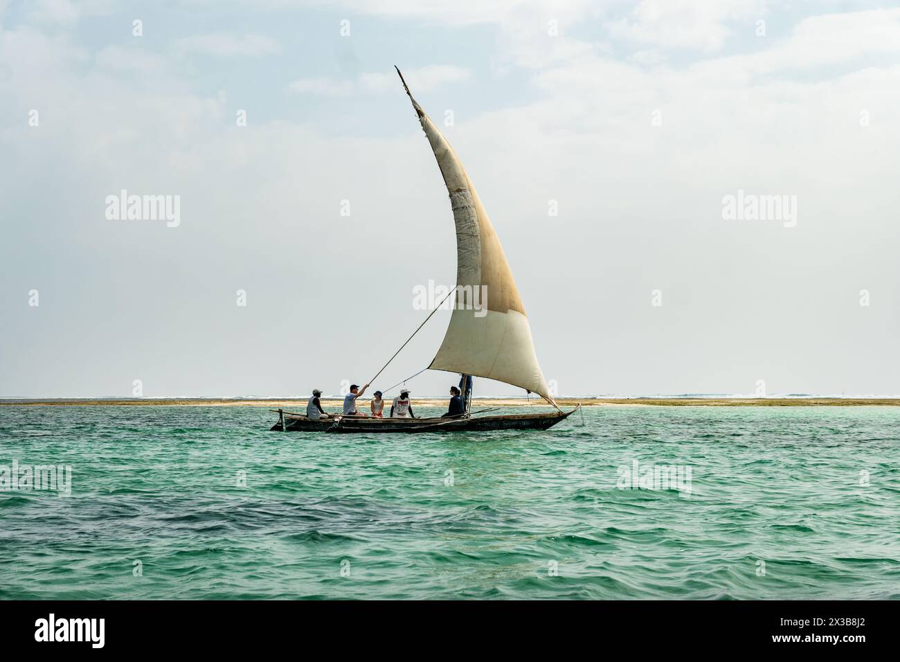 sailing with traditional wooden boat in Diani Beach Watamu, Kenya ...