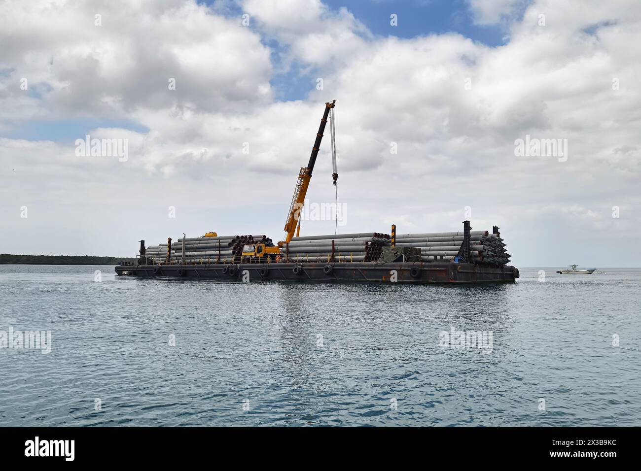 Construction Steel Pipe Pile used Piling Barge for driven pile and ...