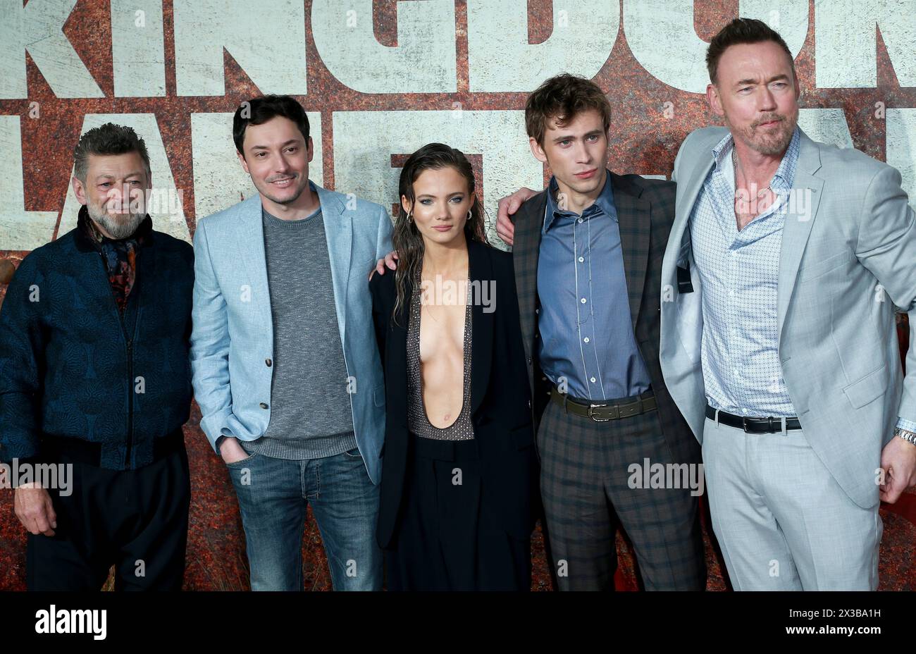 London, UK. 25th Apr, 2024. Andy Serkis, Wes Ball, Freya Allan, Owen ...