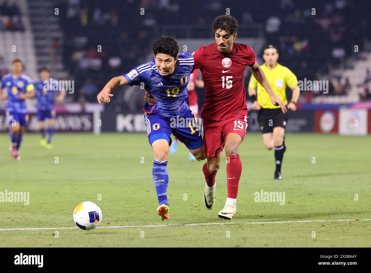 Doha, Qatar. 25th Apr, 2024. (L-R) Mao Hosoya (JPN), Jassem Gaber (QAT ...