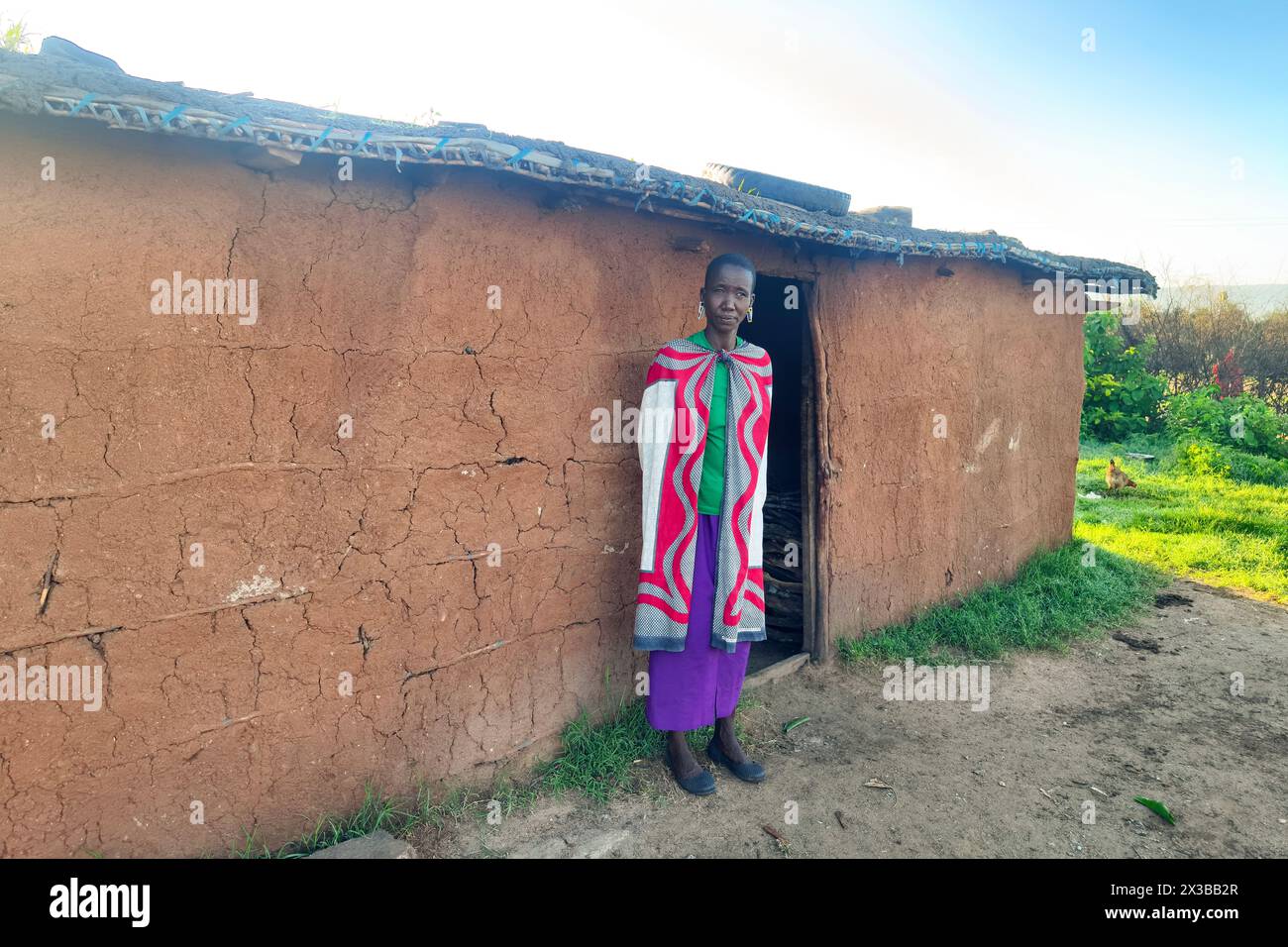 February 4, 2024. Masai Mara National Park. Kenya.: Maasai women stand ...